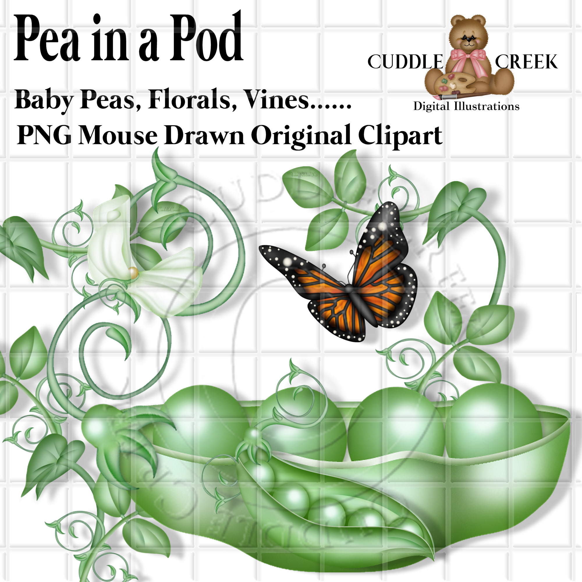 Pea in a Pod Clipart Accent Collection - Cuddle Creek